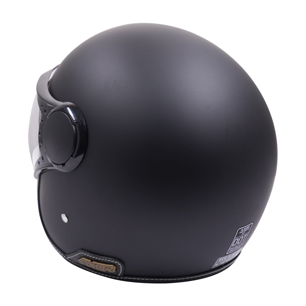 Axor Jet Open Face Motorcycle Scooter Helmet Matt Black With Black Lin ...