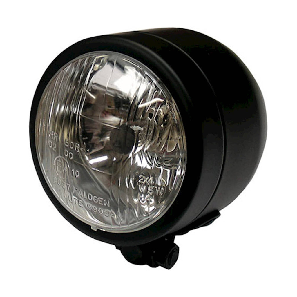 Universal Single Round Dominator Headlight Matt Black Bottom Mount E-M ...