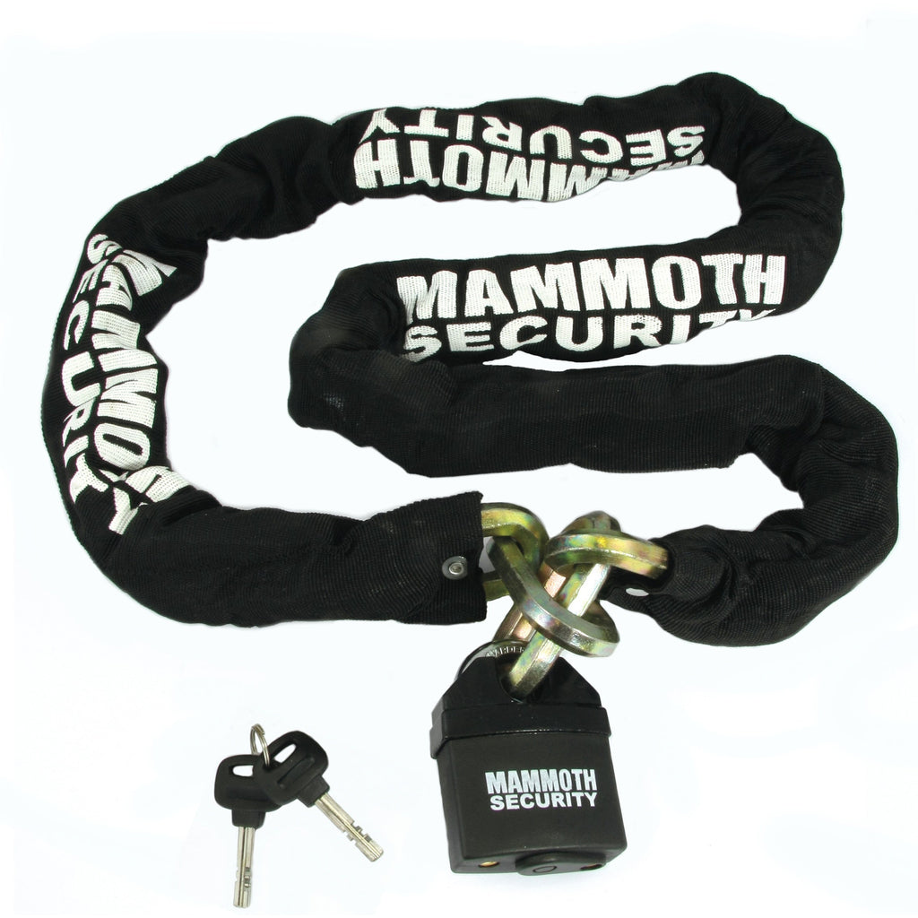 Mammoth Motorcycle Lock & Chain 1.8M 12mm Heavy Duty Motorbike Padlock ...